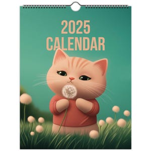 Cat Calendar 2025, Cute Kittens Calendar, Illustrated Calendar, Planner ...