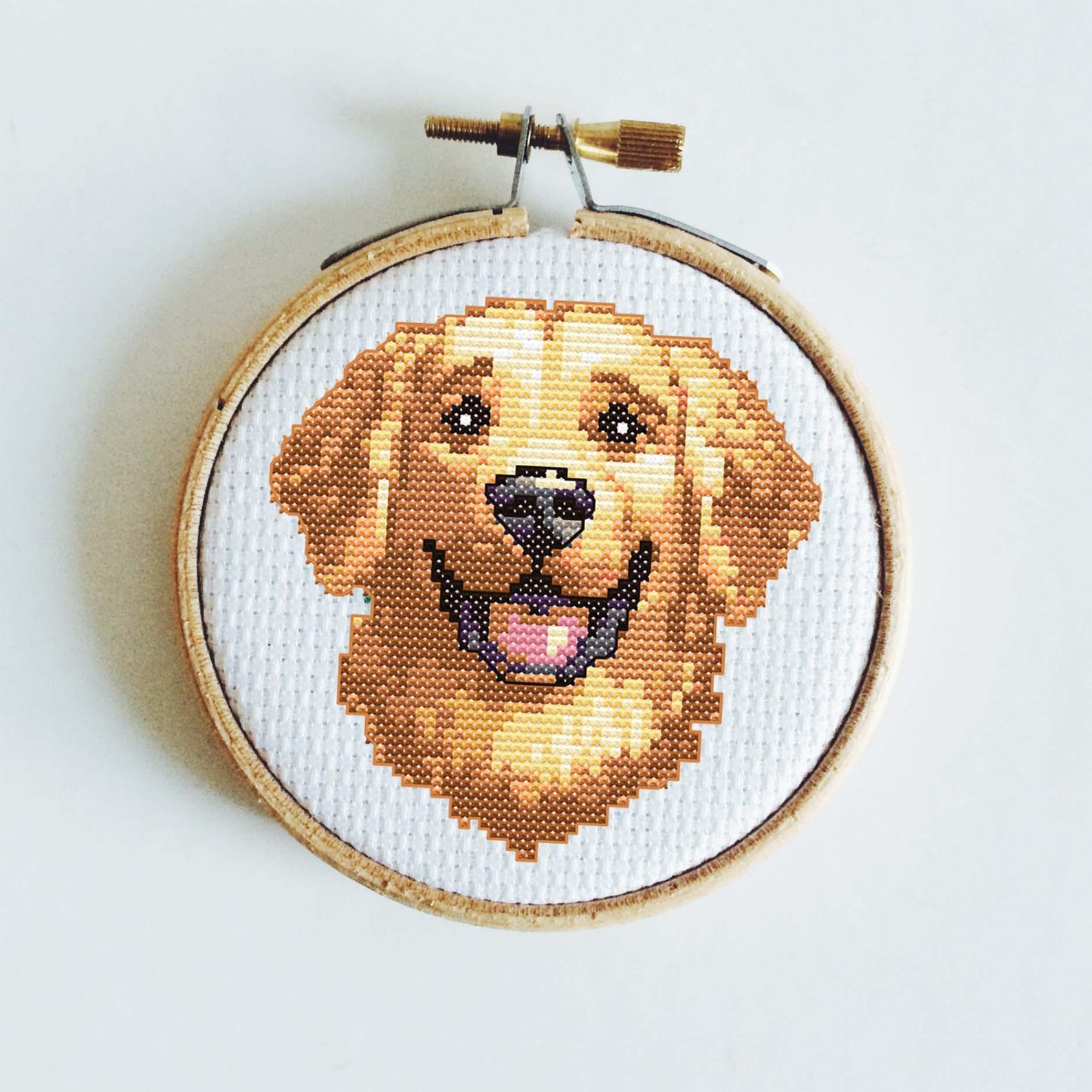 Cute Golden Retriever Cross Stitch Pattern, Dog Cross Stitch, PDF Tiny ...