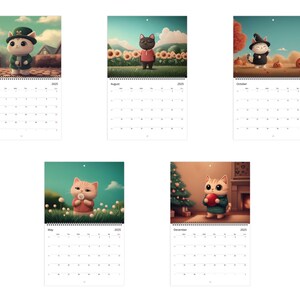 Cat Calendar 2025, Cute Kittens Calendar, Illustrated Calendar, Planner ...