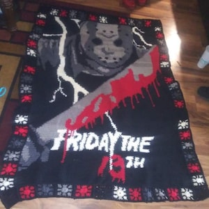 Friday 13th , Crochet Graph ,crochet Blanket Jason Voorehees - Etsy