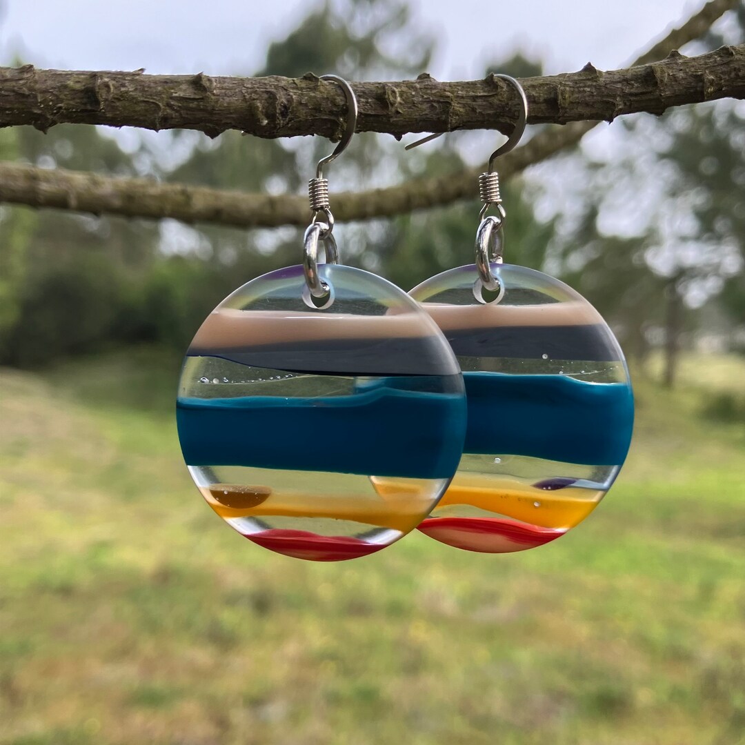 Surfer Jewelry, Surfer Girl Earrings UPCYCLED SURFBOARD RESIN Gift for ...