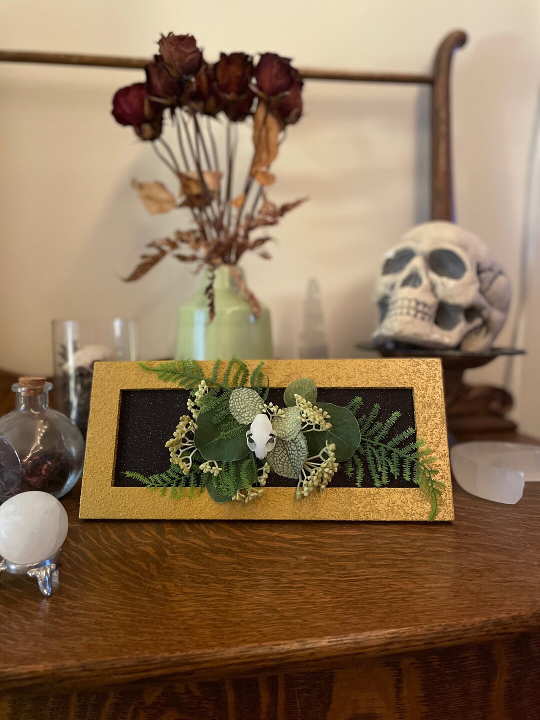 Cat Skull Curio Botanical Display Frame - Etsy