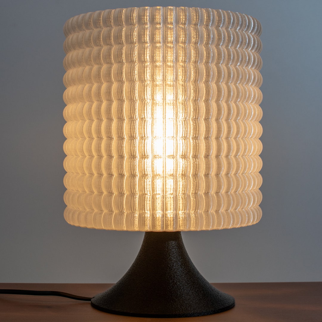 Table Lamp, Retro Minimal 3D Printed Bedside Lamps, Eco-friendly Amber ...