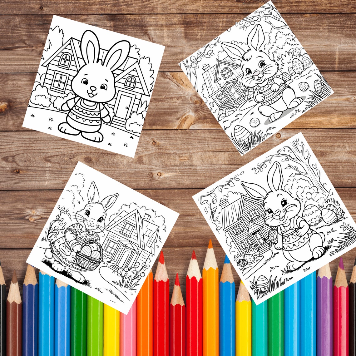 Easter Coloring Page, Bunny Page, Activities, Game, Coloring Pages, Kid ...