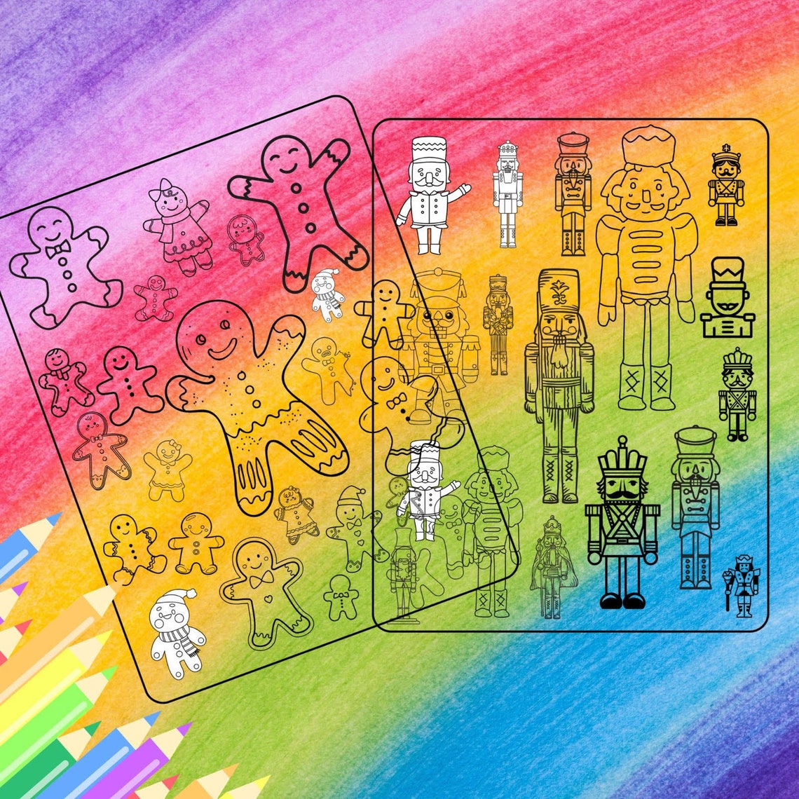 15 Printable Kids Coloring Christmas Pages Christmas Party - Etsy