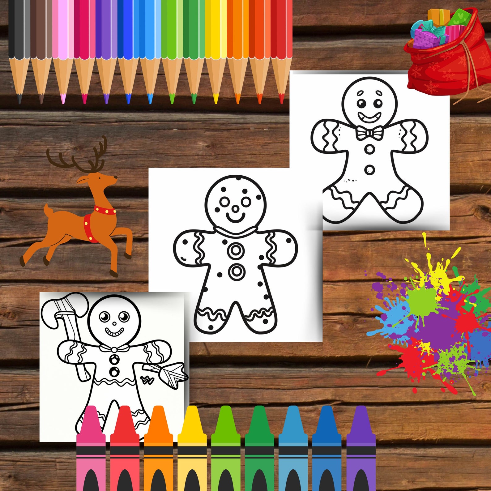 65 Pages of Gingerbread Girl Art, Gingerbread Girl Coloring ...