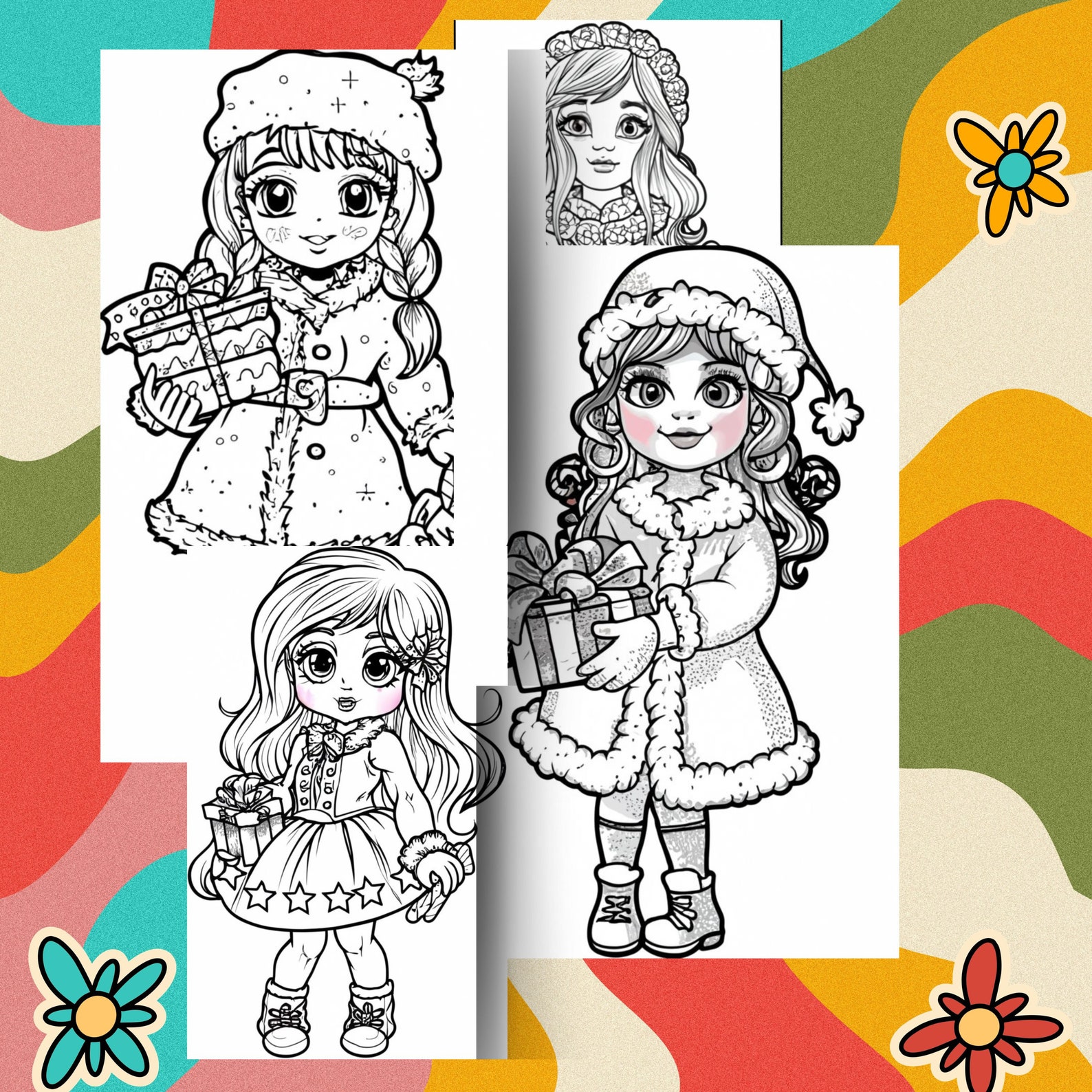 90 Girls Coloring Book Pages, Flash Cards Printable, Fall Coloring ...