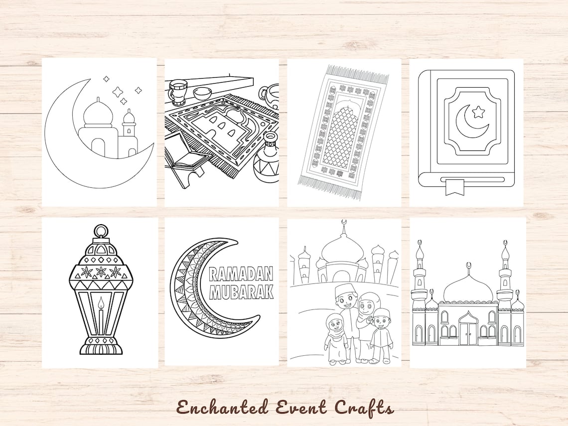 Ramadan Colouring Pages Children Activity Coloring Book Islamic Muslim ...