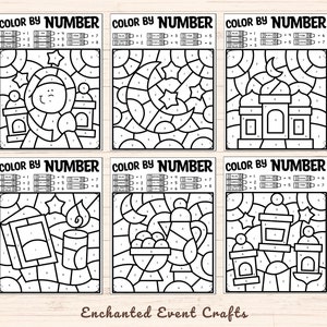 Ramadan Colour by Numbers | Children Activity Coloring Book | Islamic ...