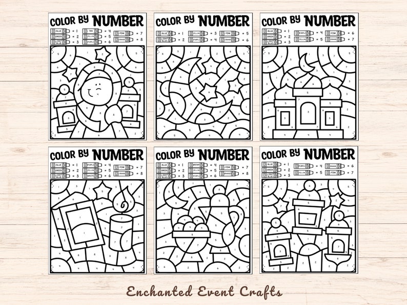 Ramadan Colour by Numbers | Children Activity Coloring Book | Islamic ...