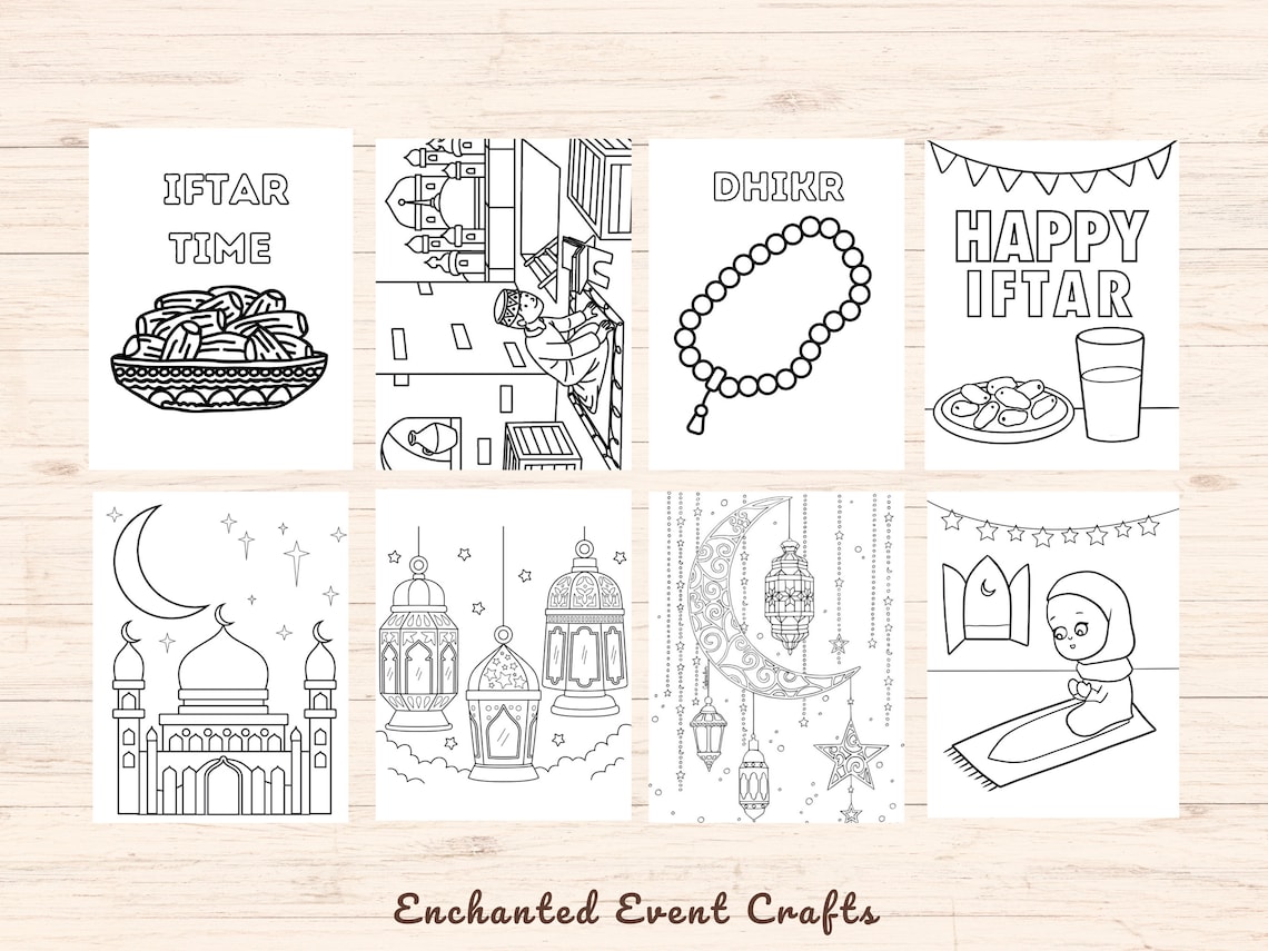 Ramadan Colouring Pages Children Activity Coloring Book Islamic Muslim ...