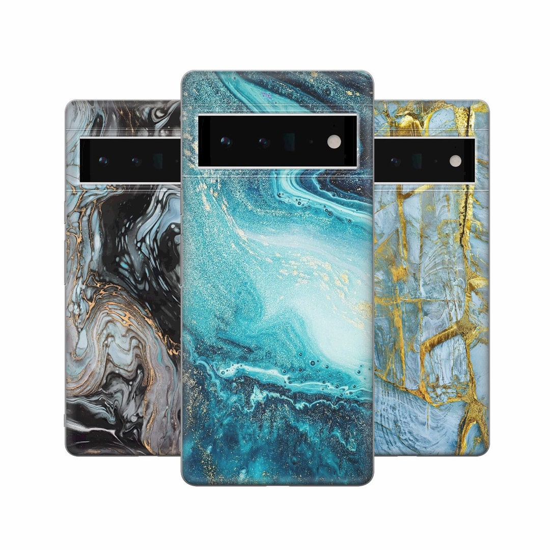 Cute Marble Design Phone Case With Gold Cover for Pixel 8 Pro 8A 7A 6A ...