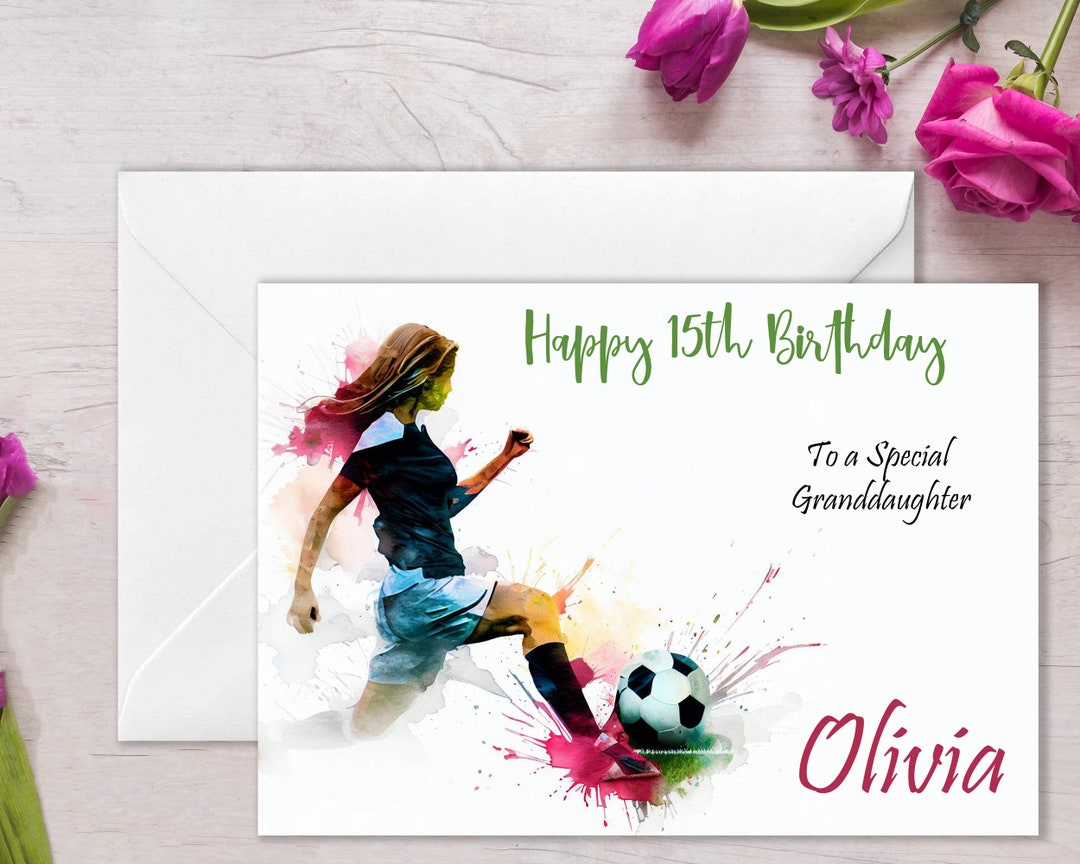 Personalised Birthday Football Card, Football Card for Daughter ...