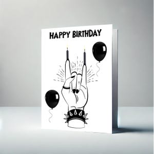Rock Heavy Metal Birthday Card - Female Ladies Teenager Women Girl ...