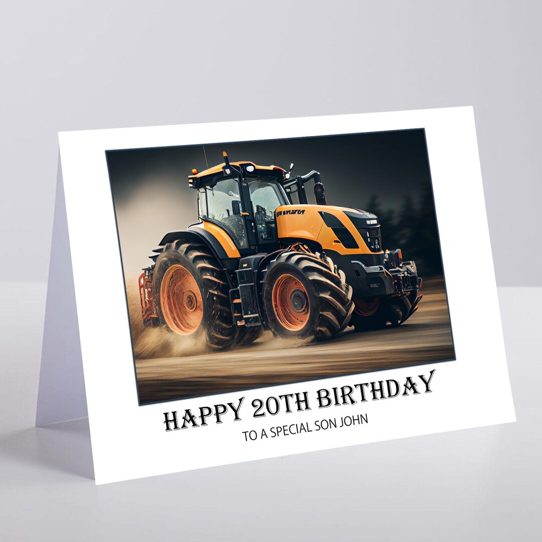 Personalised Happy Birthday Tractor Card Greeting Tractors Farmer for ...