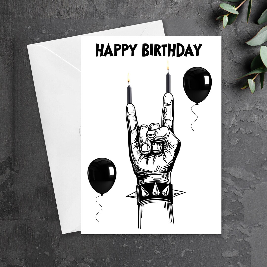 Rock Heavy Metal Birthday Card Male Female Men Ladies Teenager Boy - Etsy