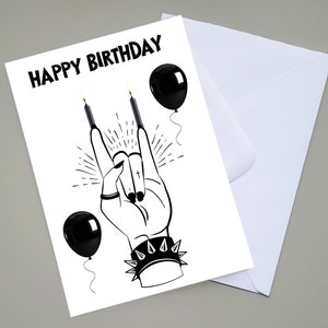 Rock Heavy Metal Birthday Card - Female Ladies Teenager Women Girl ...