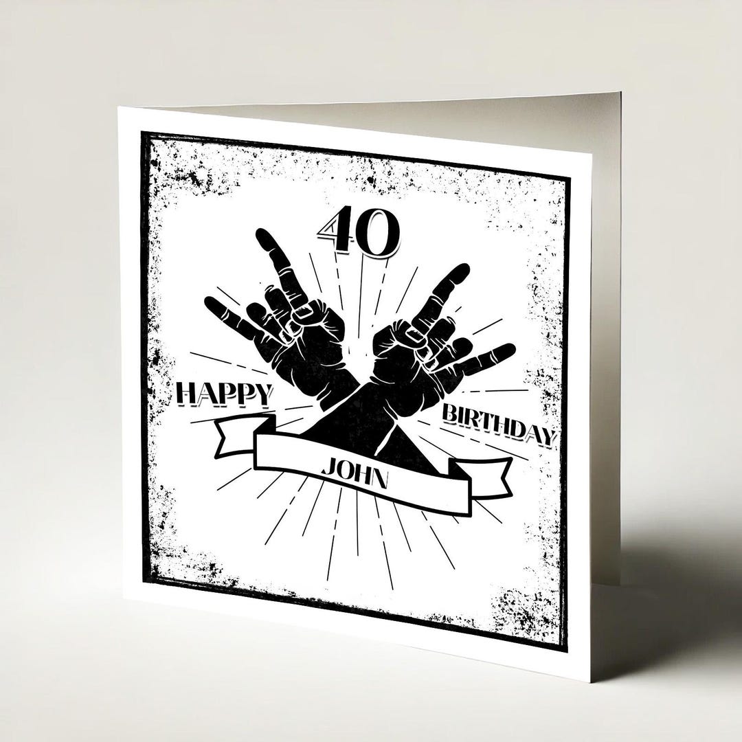 Personalised Rock Heavy Metal Birthday Card - Male Female Men Ladies ...