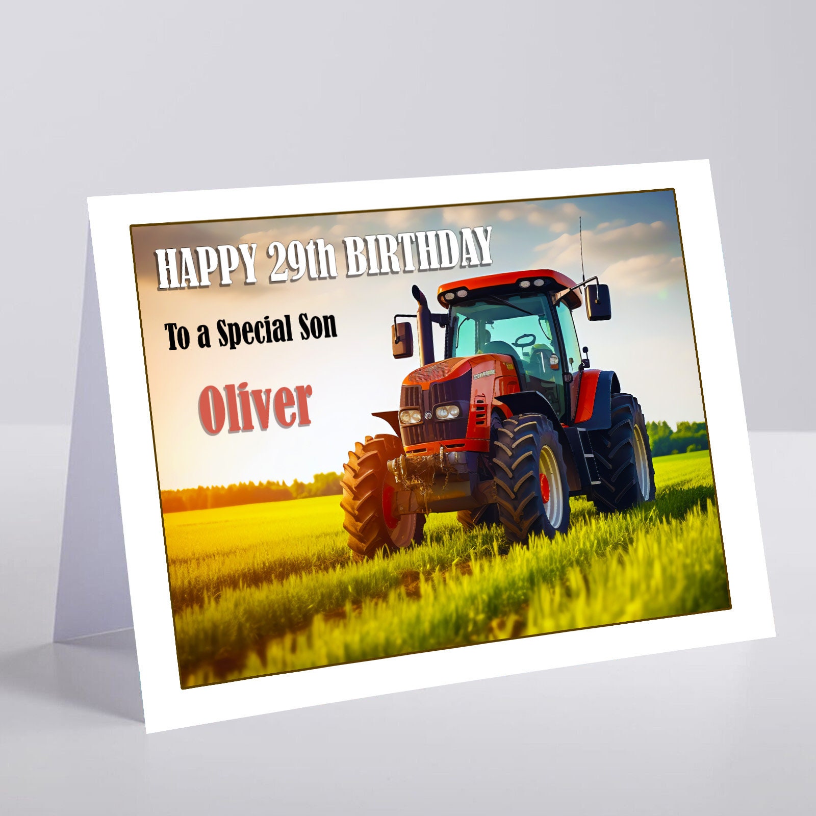 Personalised Happy Birthday Tractor Card Greeting Tractors Farmer Dad ...