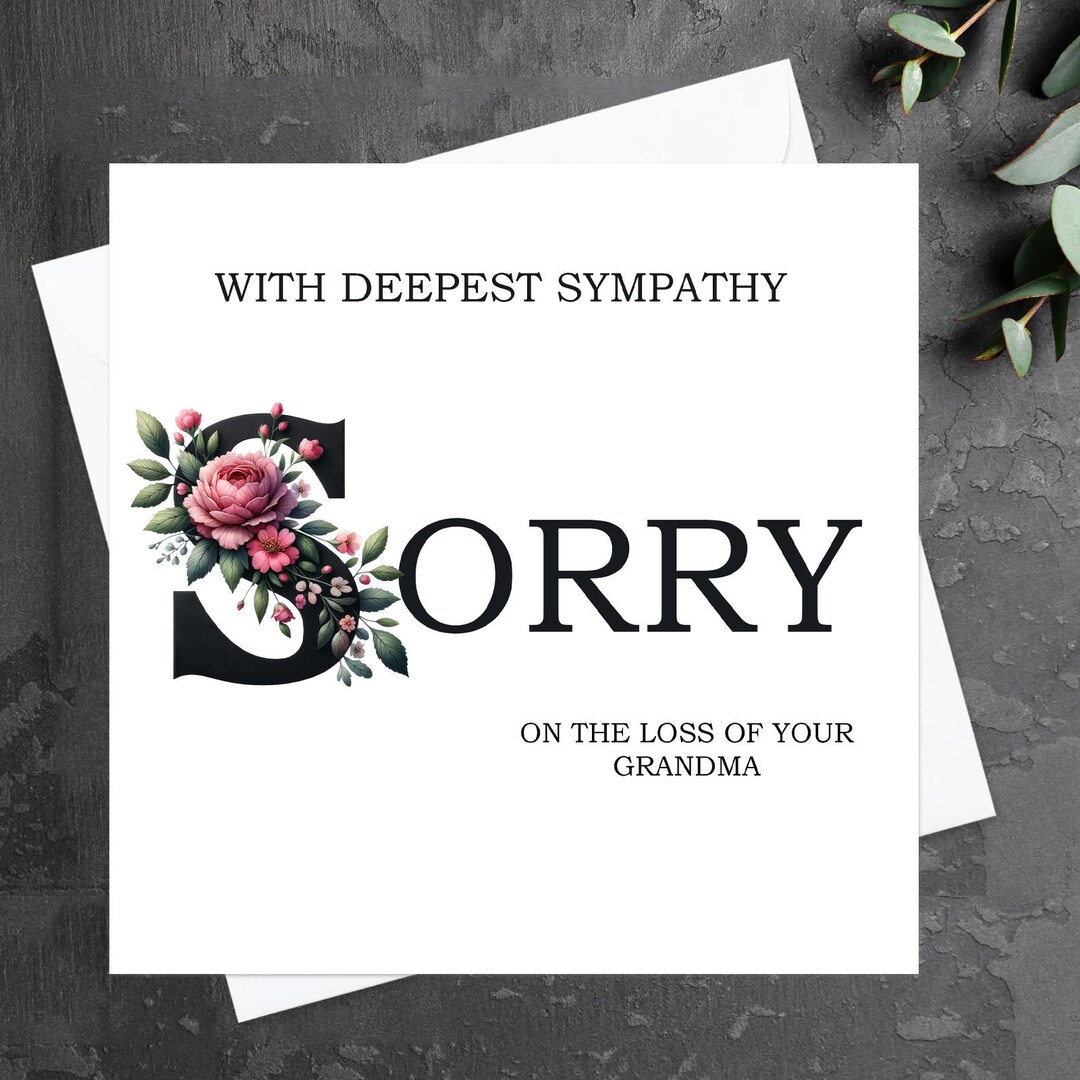 Personalised Sympathy Card, Condolence Card, Bereavement Card, With ...