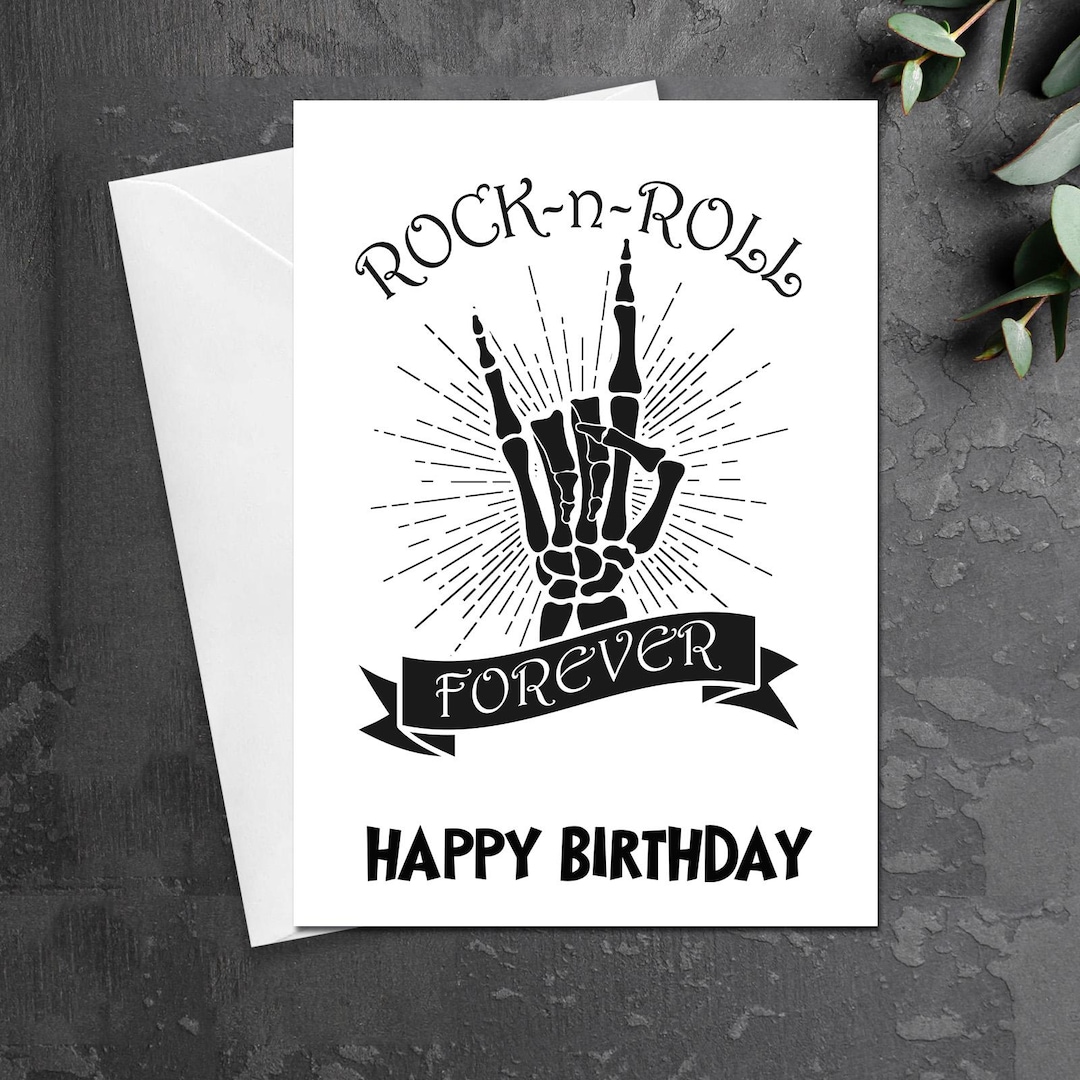 Rock Heavy Metal Birthday Card Male Female Men Ladies Teenager Boy - Etsy