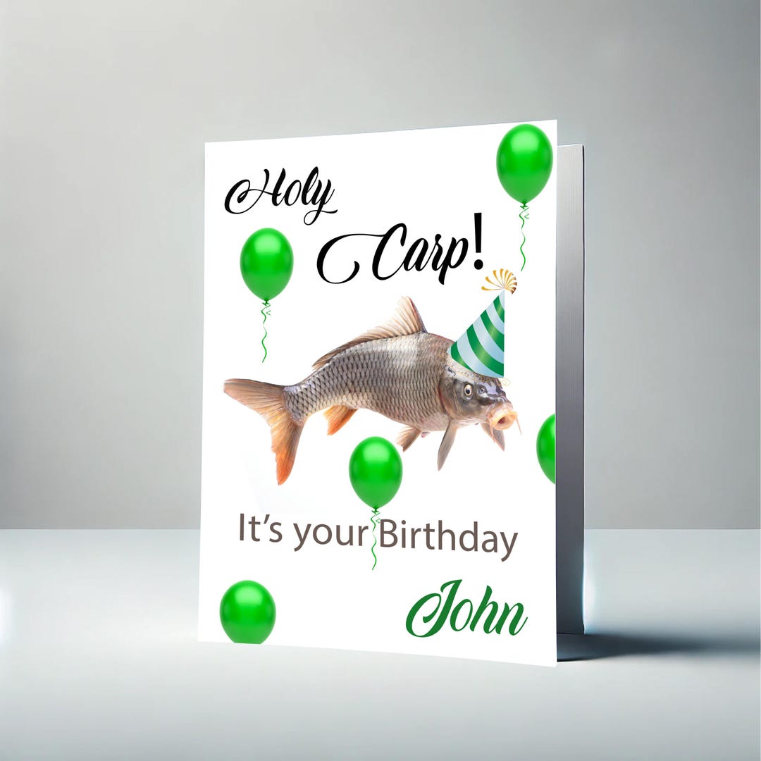 Personalised Happy Birthday Fishing Card, Handmade Personalised, Son ...
