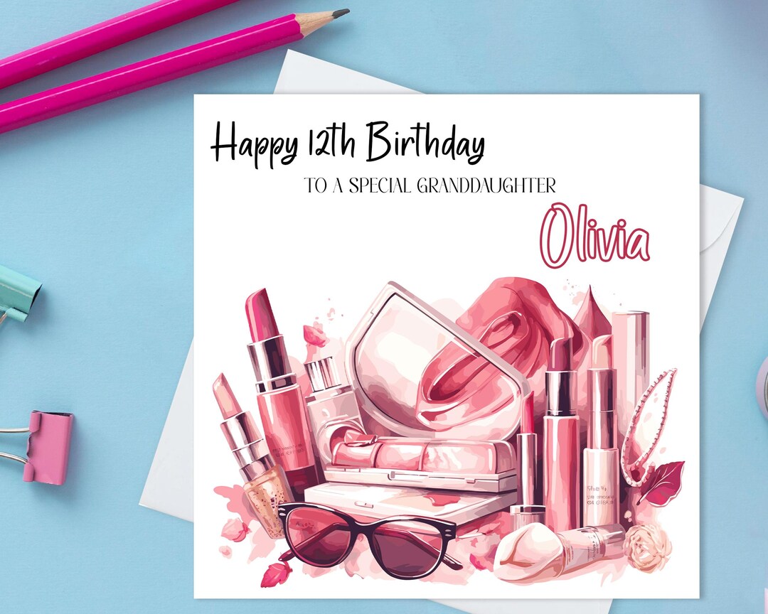 Personalised Makeup Birthday Card, Girls Birthday Card, Makeup Gift ...