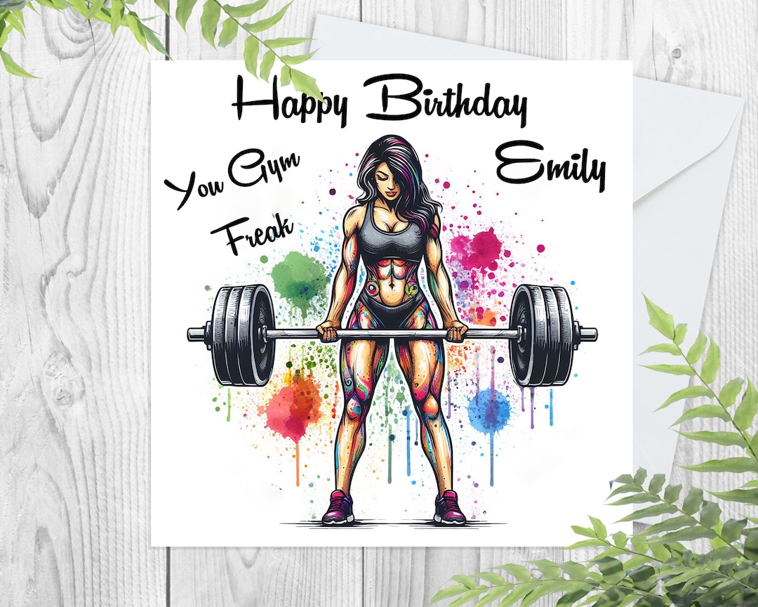 Personalised Gym Birthday Card, Card for Special Daughter Friend Women ...