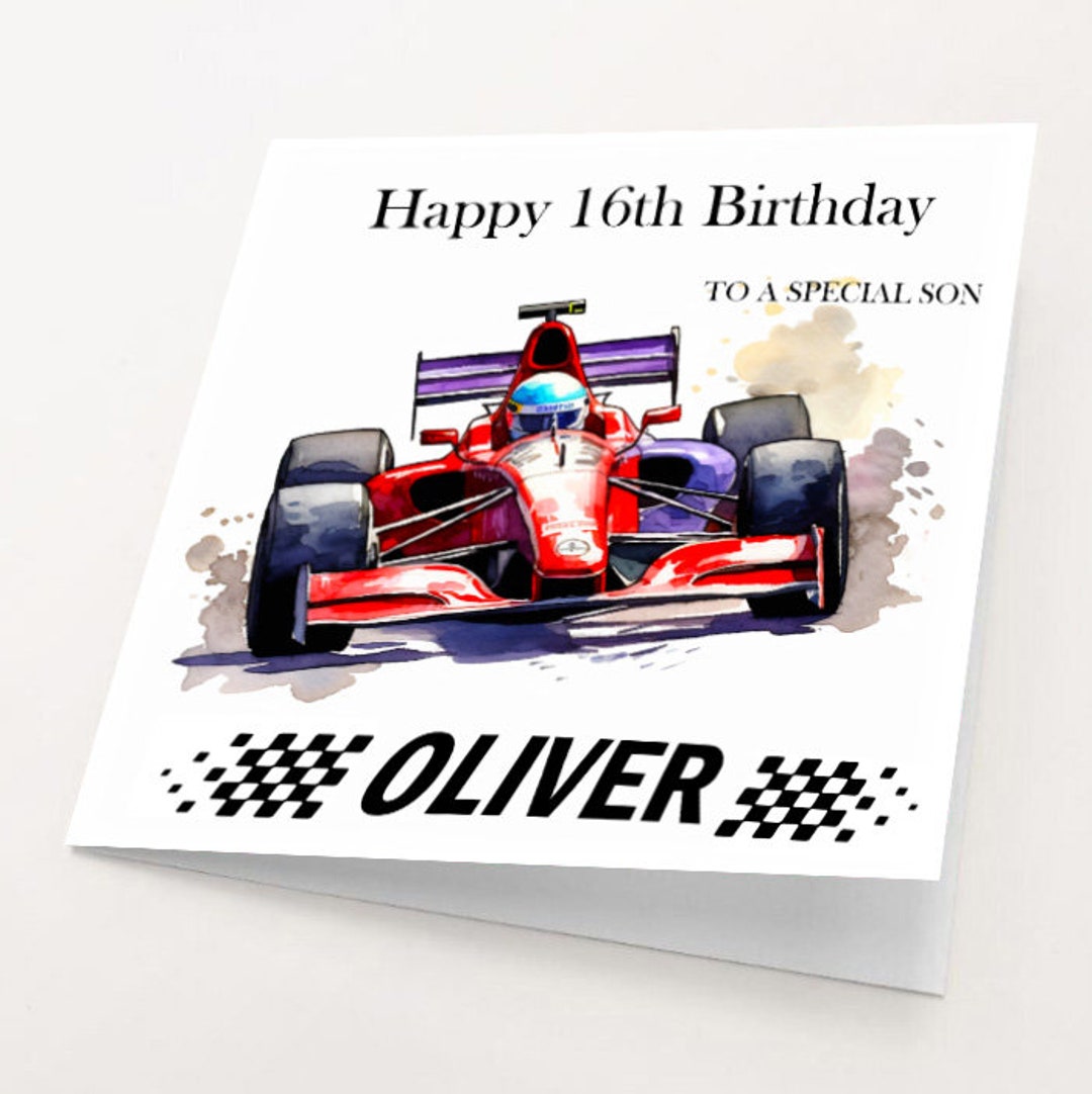 Personalised Racing F1 Car Birthday Card Formula One,racing Car ...