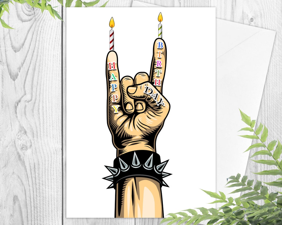 Rock Heavy Metal Birthday Card Male Female Men Ladies Teenager Boy - Etsy