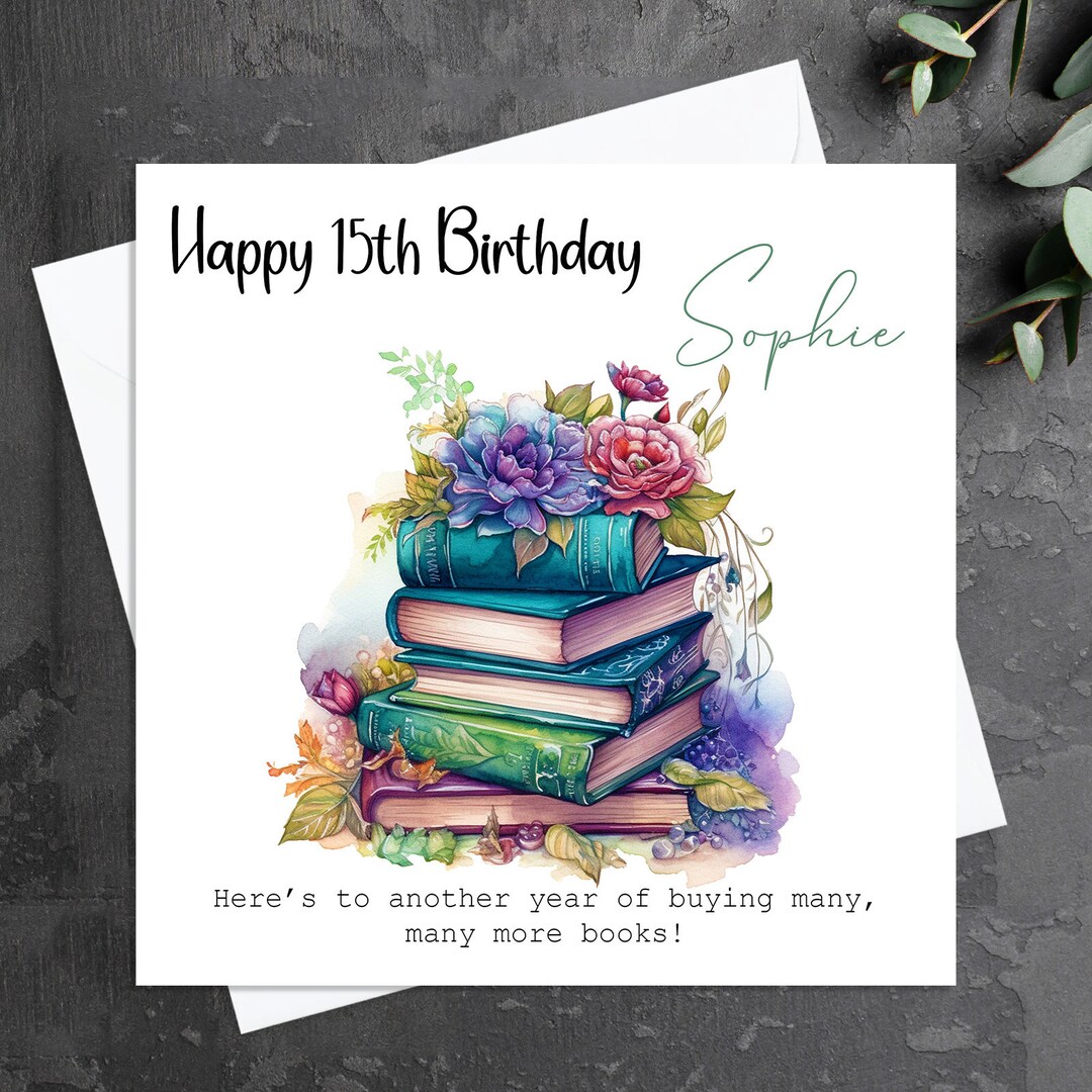 Book Lover Happy Birthday Card, Book Lover Birthday, Book Birthday Card ...