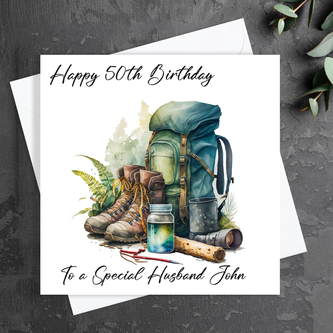Personalised Hiking Birthday Card for Son, Grandson, Uncle, Husband ...