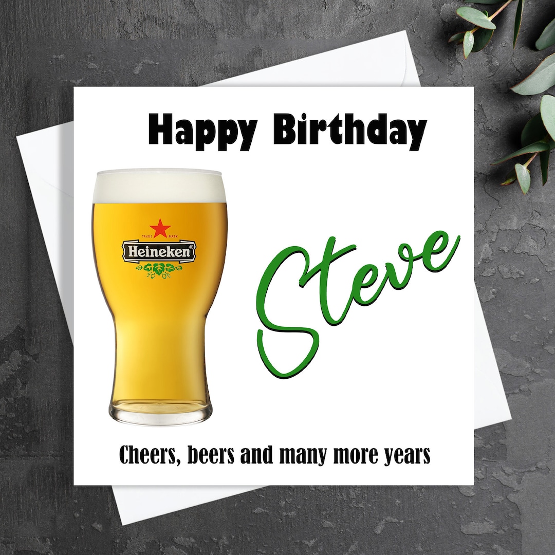 Personalised Beer Birthday Card, Beer Card, Card for Beer Drinker, Beer ...