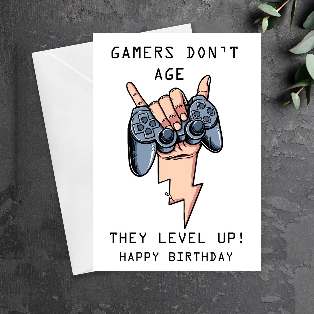 Gamer Rock Heavy Metal Birthday Card - Male Female Men Ladies Teenager ...