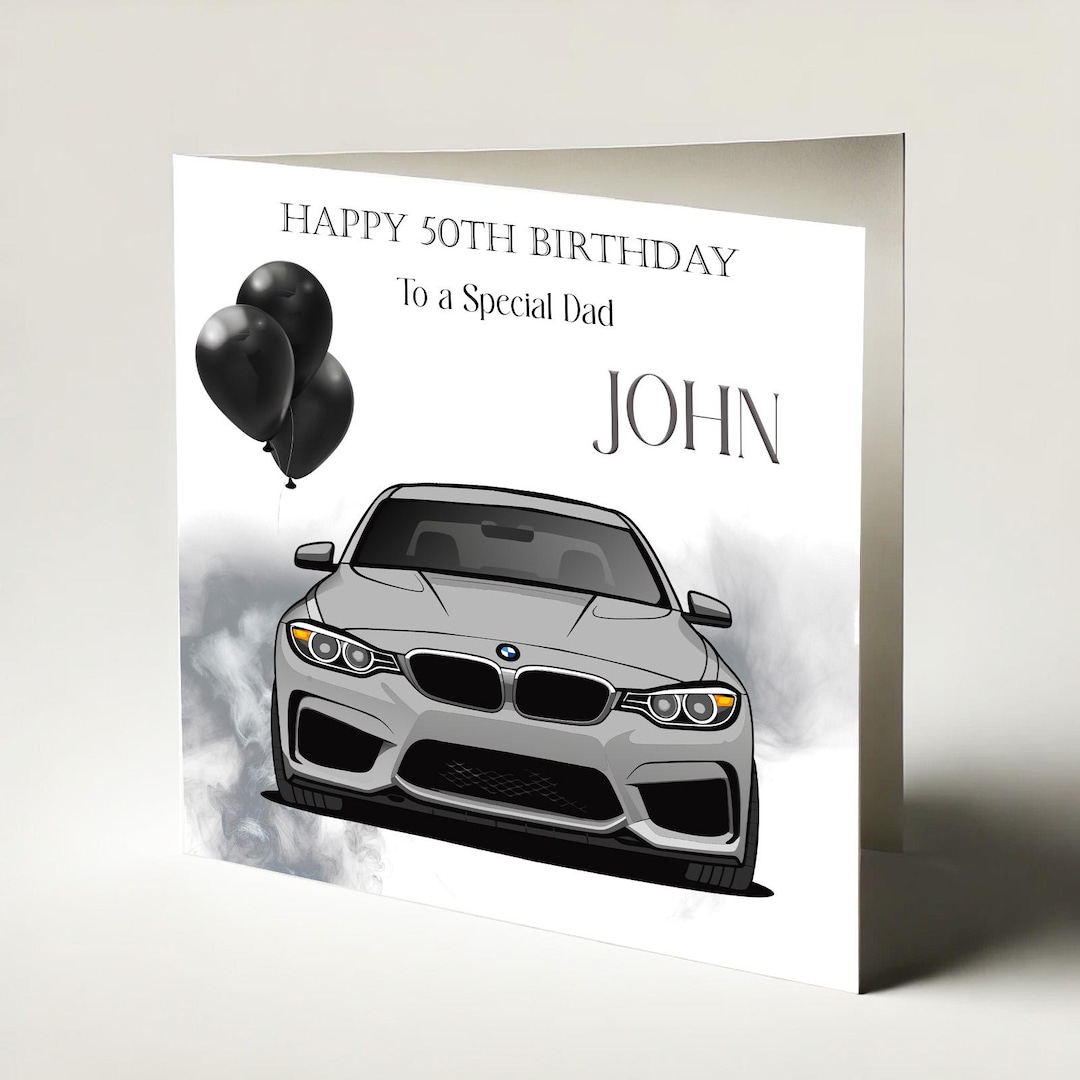 Personalized BMW Birthday Card: Custom Name & Age - Etsy