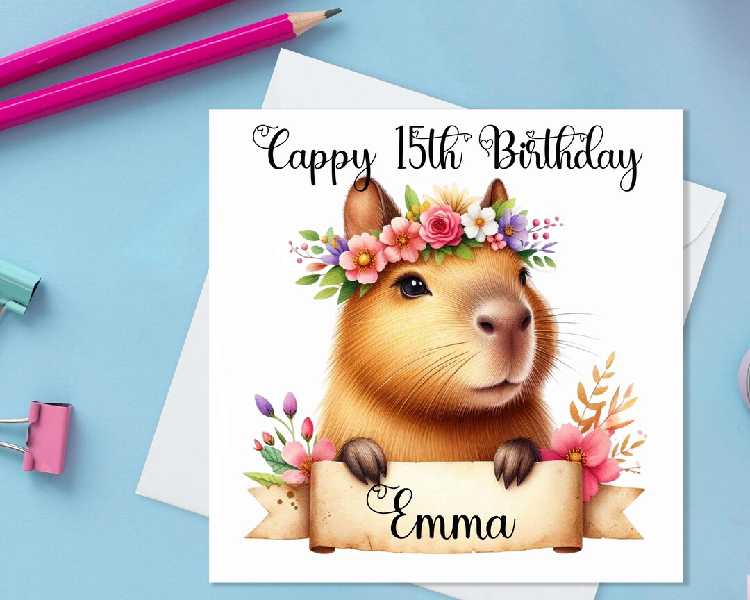 Personalised Capy Birthday Card, Capybara Greeting Cards, Special ...