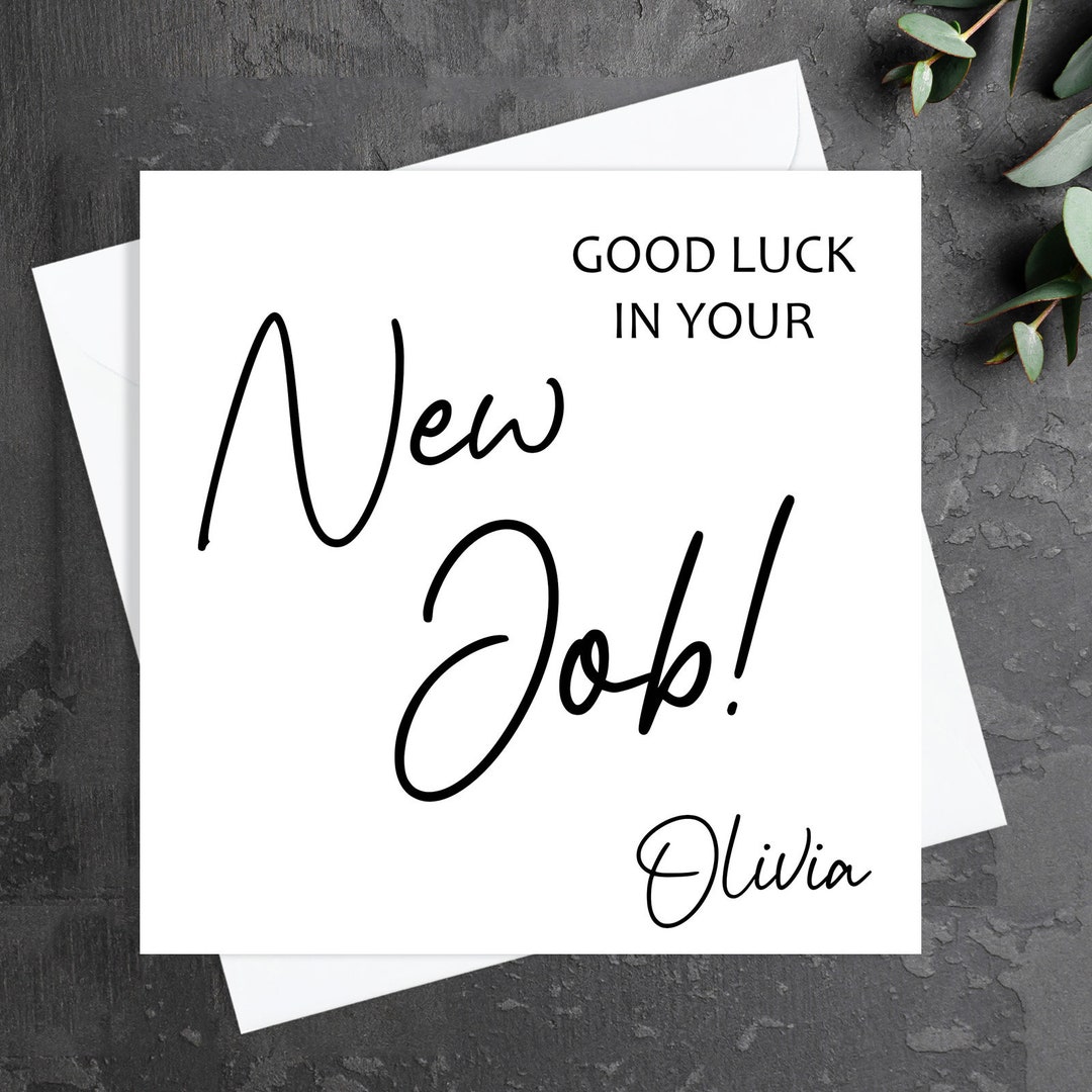 New Job Card - Congratulations, Good Luck Leaving Card for a Co-worker ...