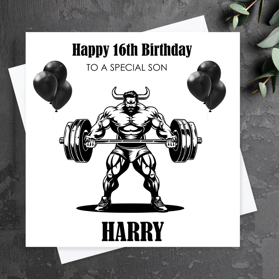 Personalised Gym Birthday Card, Card for Special Son,friend,husband ...