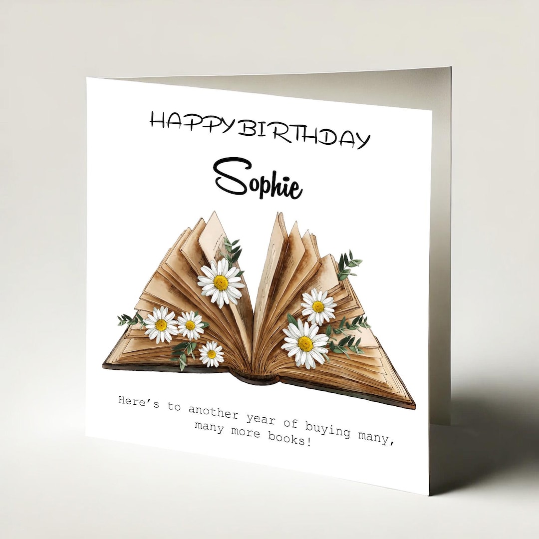 Book Lover Happy Birthday Card, Book Lover Birthday, Book Birthday Card ...