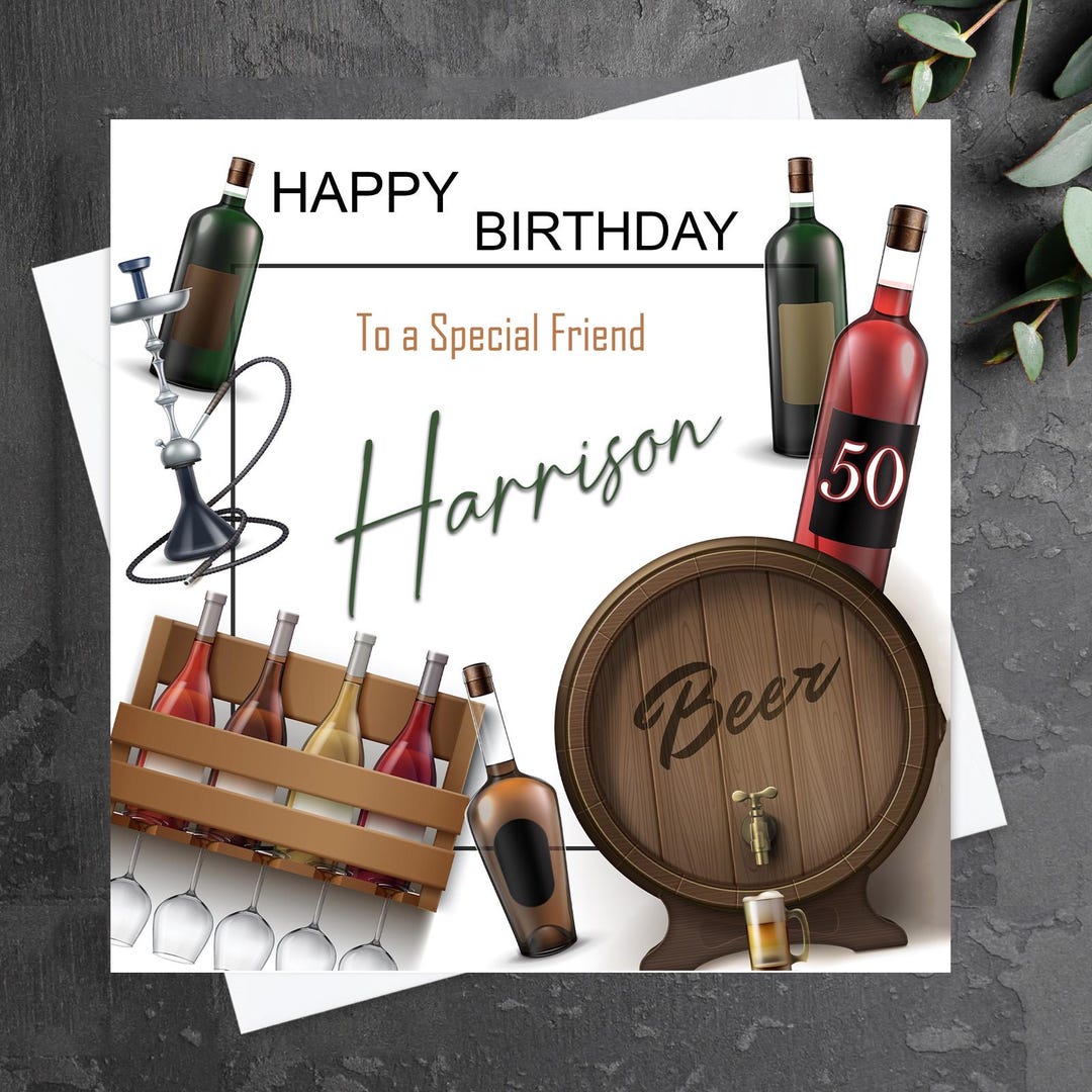 Personalised Beer Birthday Card, Wine Card, Card for Beer Drinker,card ...