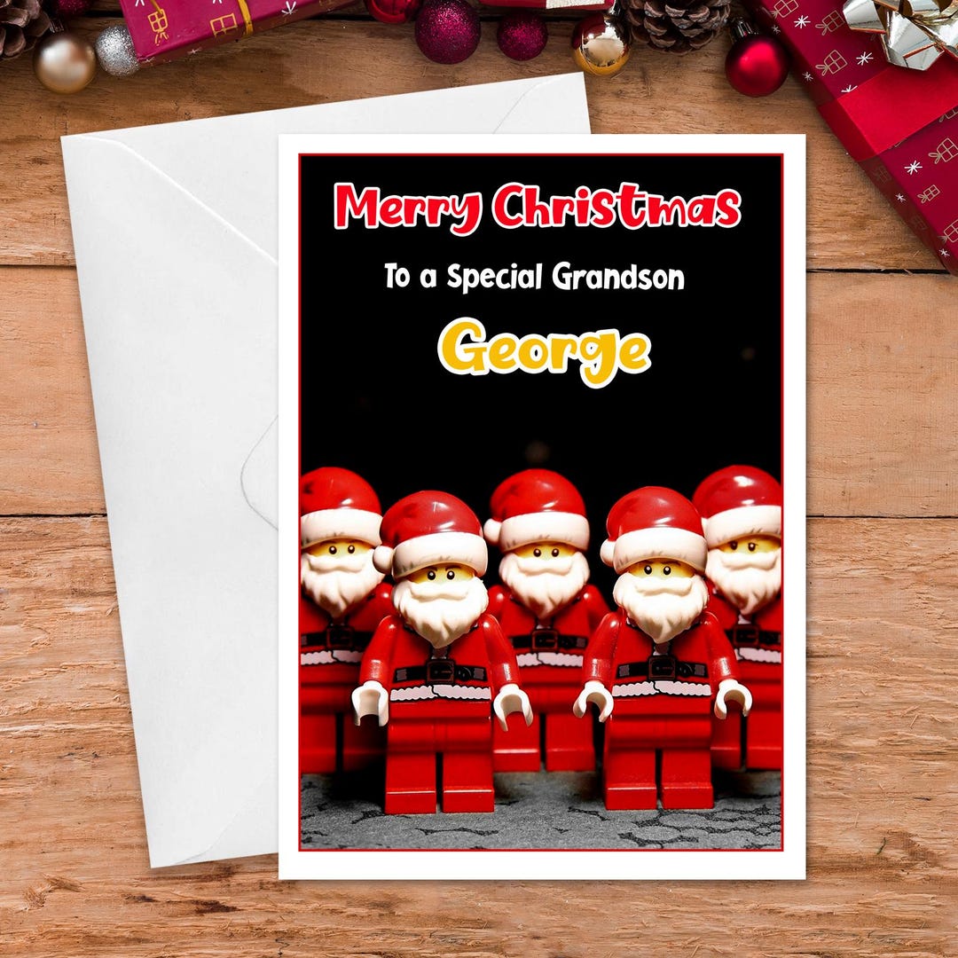 Personalised Lego Christmas Card for Boy Girl Child Friends Grandson ...