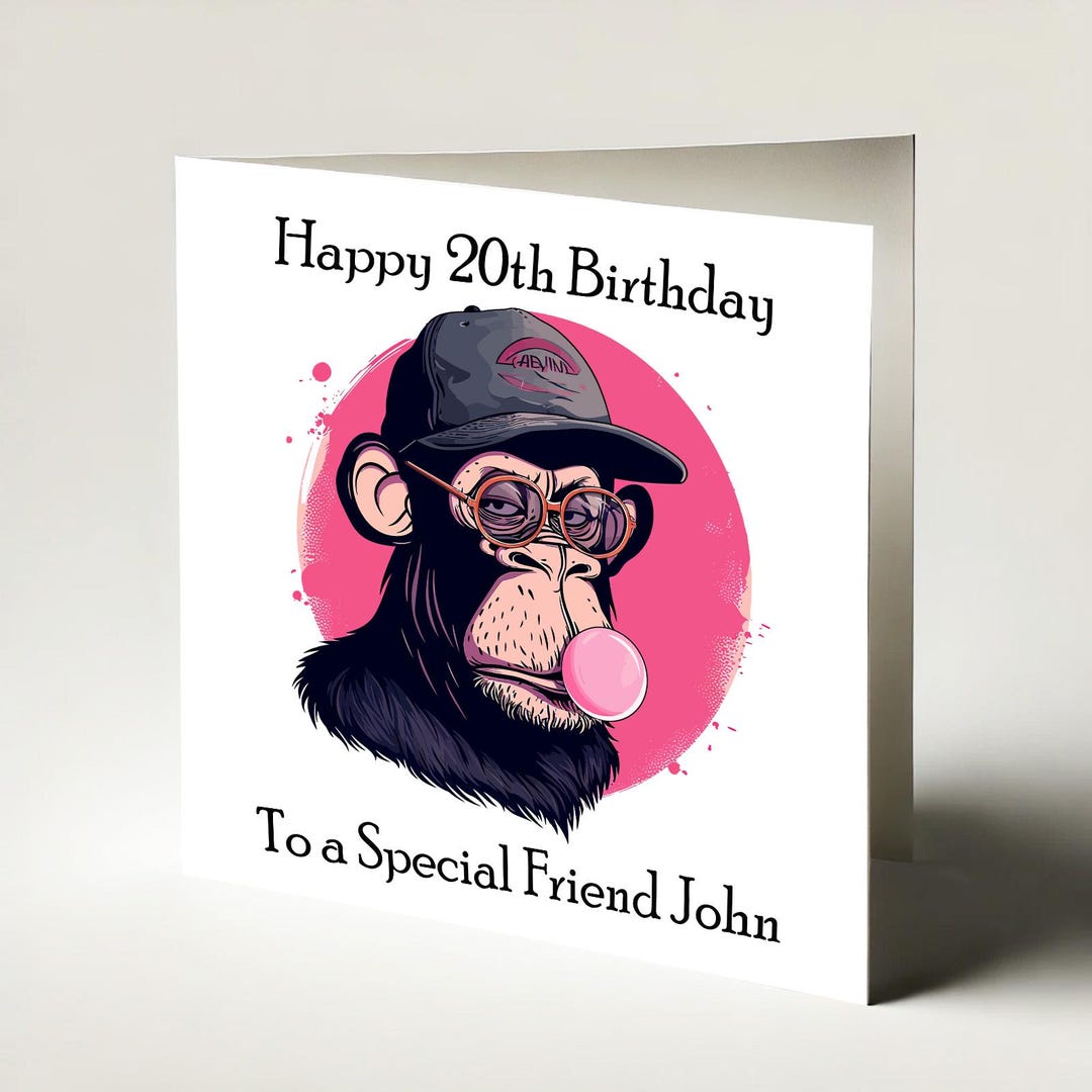 Happy Birthday Card Personalised Funny Monkey Birthday Card Cheeky ...