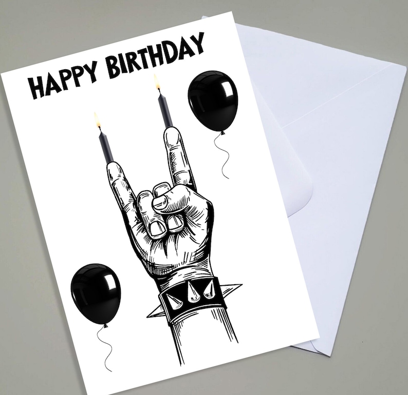 Rock Heavy Metal Birthday Card Male Female Men Ladies Teenager Boy - Etsy