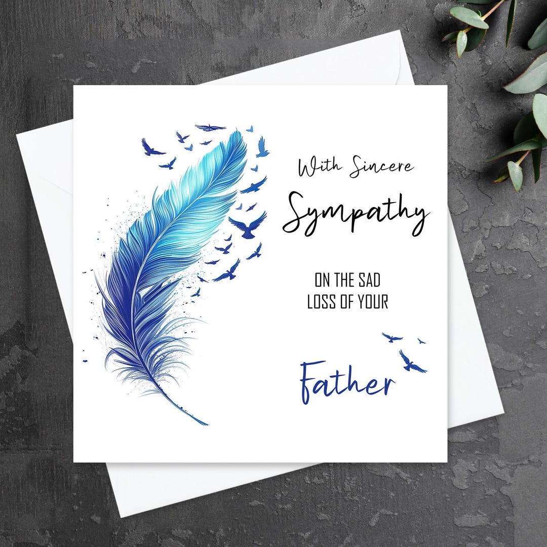 Personalized Feather Sympathy Card: Flying Birds Condolence Card - Etsy