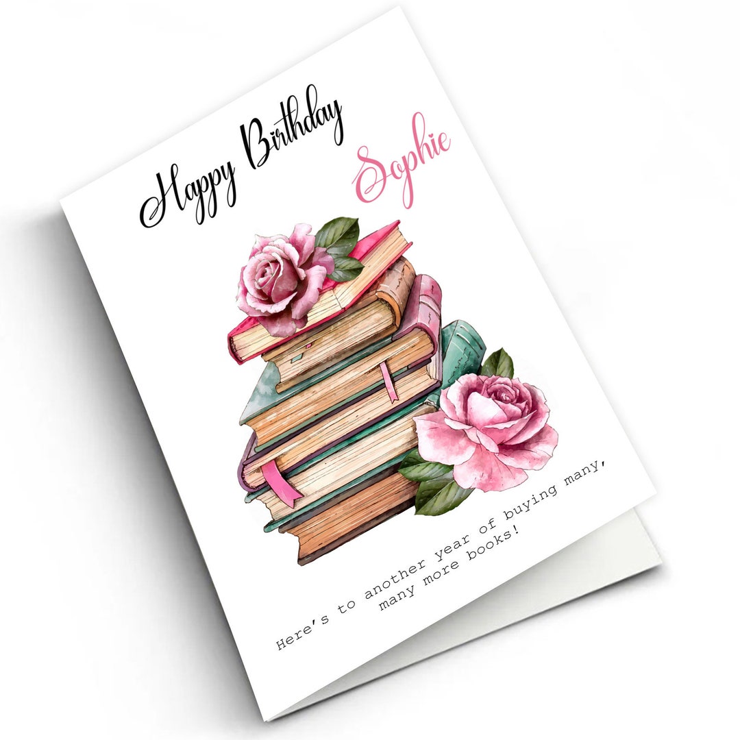 Book Lover Happy Birthday Card, Book Lover Birthday, Book Birthday Card ...