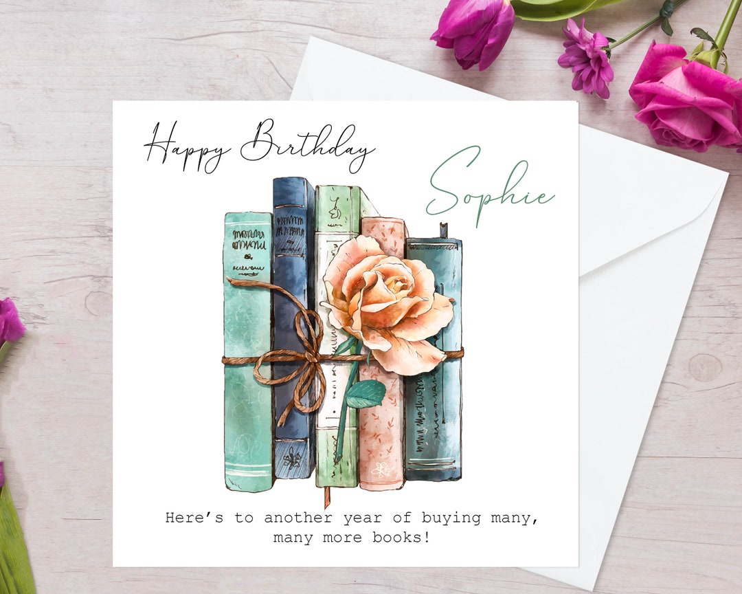 Book Lover Happy Birthday Card, Book Lover Birthday, Book Birthday Card ...
