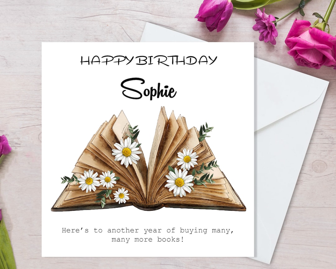 Book Lover Happy Birthday Card, Book Lover Birthday, Book Birthday Card ...