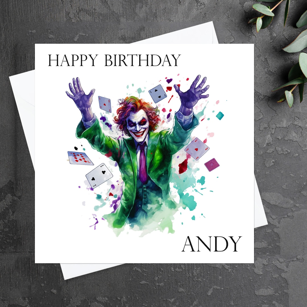 Personalised Joker Birthday Card for Men Friend Son Dad Husband - Etsy