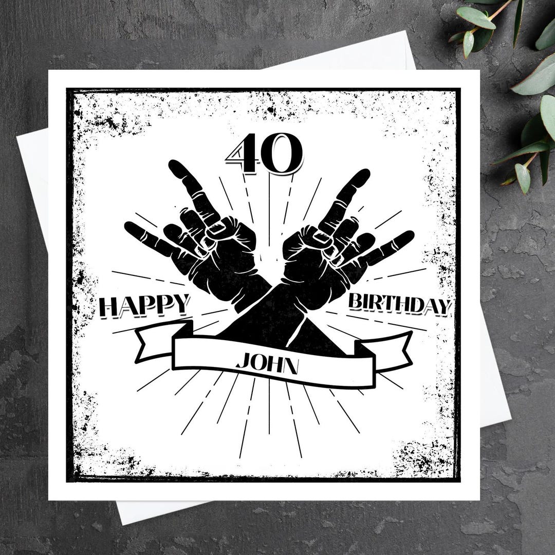 Personalised Rock Heavy Metal Birthday Card Male Female Men Ladies ...
