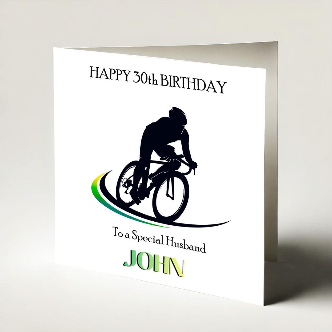 Personalised Cycling Birthday Card for Him Dad Husband Son Grandson ...